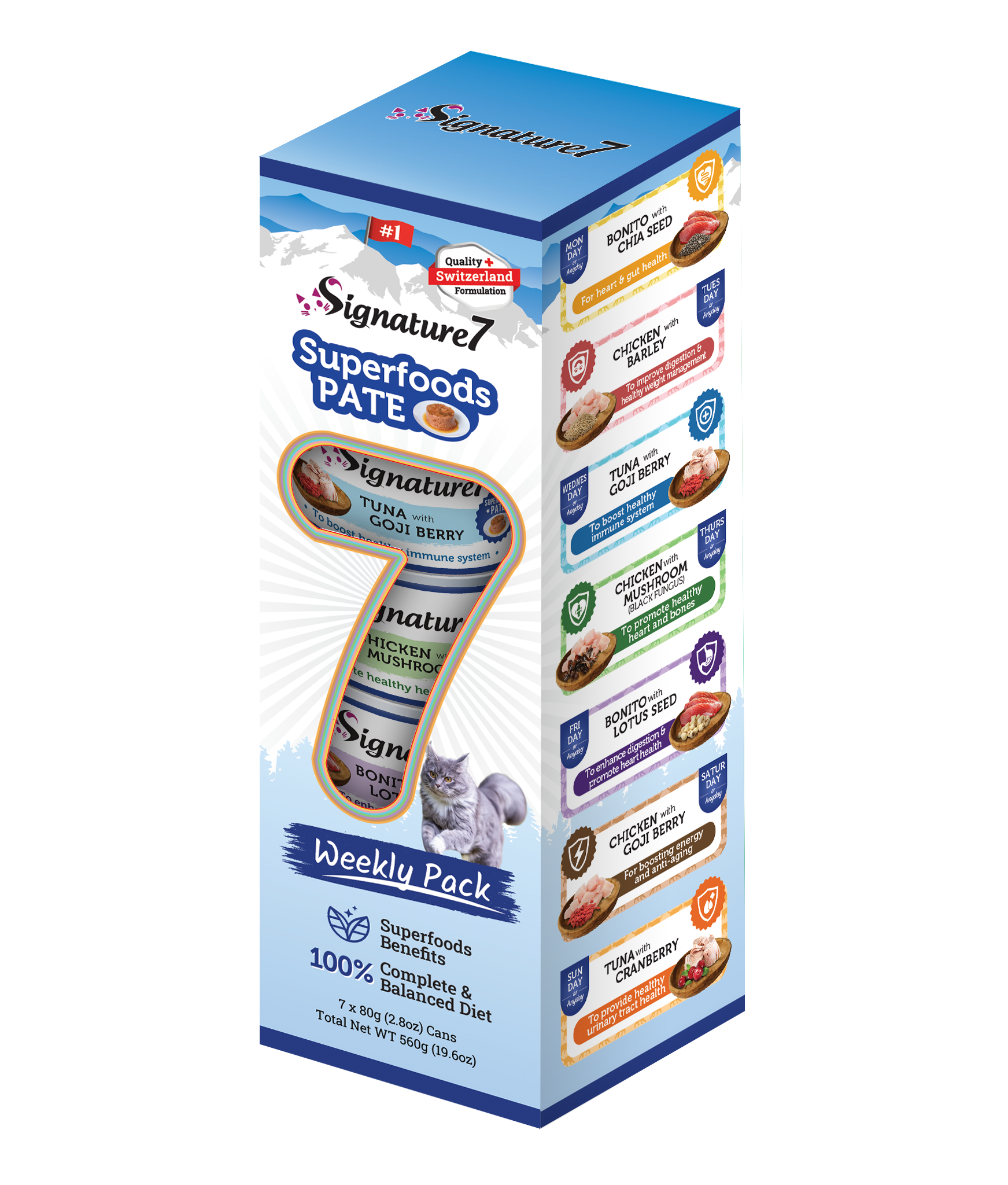 Signature7 Superfoods PATE 7 days variety pack – Cat Evolution